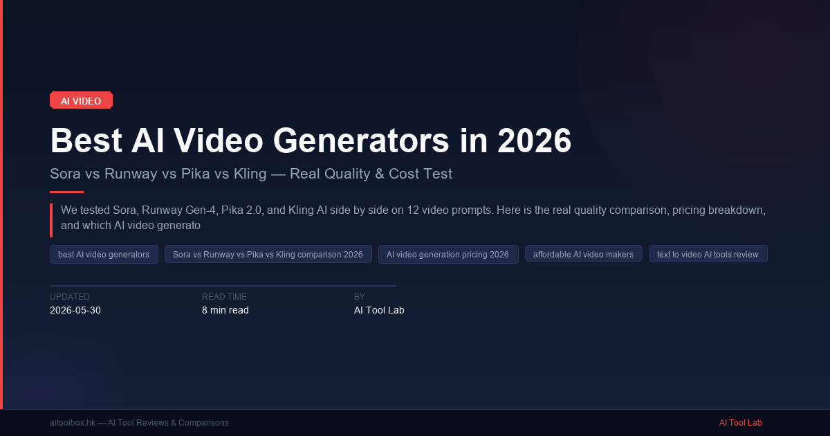 Best AI Video Generators in 2026: Sora vs Runway vs Pika vs Kling ...
