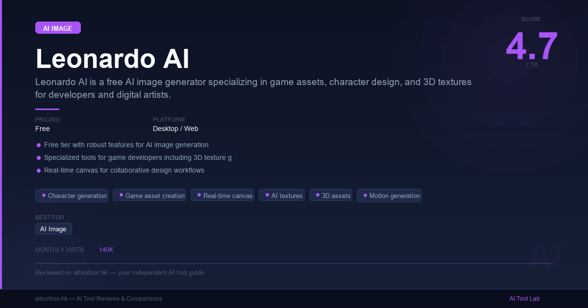 Leonardo AI Review 2026: Features, Pricing & Alternatives - AI Tool Lab